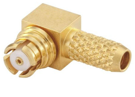 Right Angle 50Ω Cable Mount SMP Connector Crimp, Solder  Flexible Full Detent