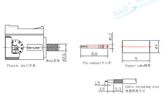 FAKRA Female Connectors (short) for RG174 RG316 RG58 cable