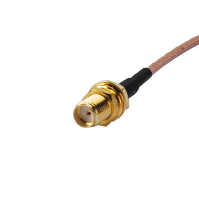 SMA female bulkhead to SMA right angle male RG316 15cm