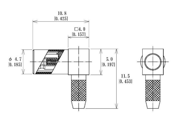 【Hot sell】Connector SSMB jack pin crimp RG174 RG316 LMR100 RF COAXIAL Right angle