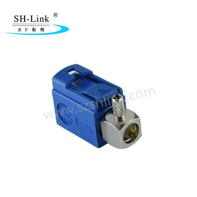 Fakra female crimp Right angle connector Blue suit RG174 RG316 cable for Radio