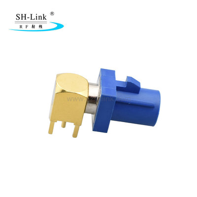 RA Fakra SMB C code male PCB mount RF connector