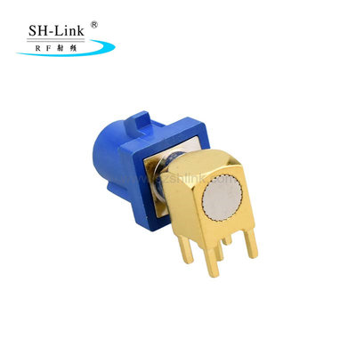 RA Fakra SMB C code male PCB mount RF connector