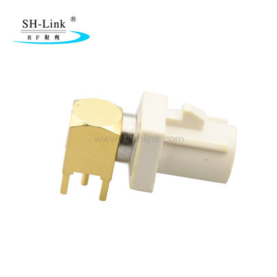 Fakra SMB Plug PCB mount right angle Male RF Car connector white color B code