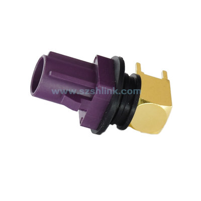 waterproof Fakra SMB Plug PCB mount right angle Male RF Car connector,Made in China