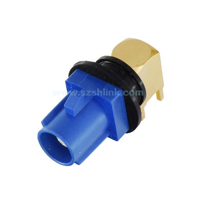 waterproof Fakra SMB Plug PCB mount right angle Male RF Car connector,Made in China