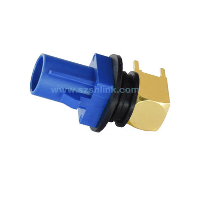 waterproof Fakra SMB Plug PCB mount right angle Male RF Car connector,Made in China