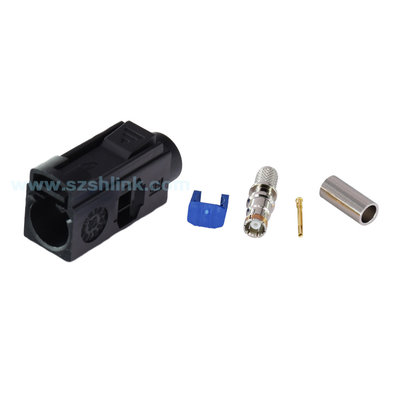 Fakra female connector A type for RG174 cable, free samples and fast shipping