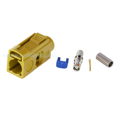 Fakra K Female Crimp Connector Straight for Curry/1027 for RG174 RG316 RG58 LMR200 Cable