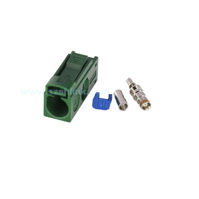 Fakra SMB E 6002 female jack connector crimp RG316 RG174 LMR100 Green TV1