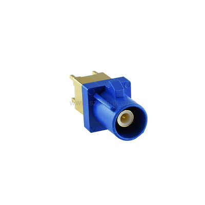 FAKRA blue automotive connector for PCB mount use in car radio antenna
