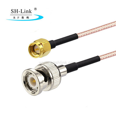 RF coaxial BNC male connector to SMA male with RG316 dual braid cable assembly