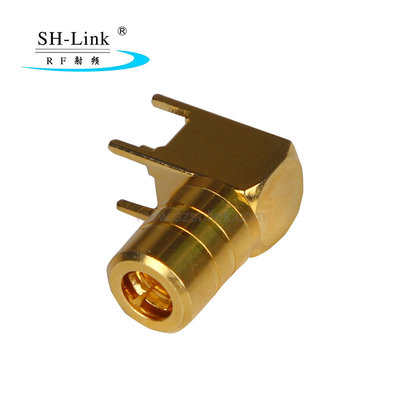RF coaxial connector Right angle SMB female connector for PCB, gold plating