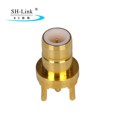 RF coaxial connector SMB male straight connector for PCB, gold plating