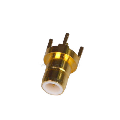 RF coaxial connector SMB male straight connector for PCB, gold plating