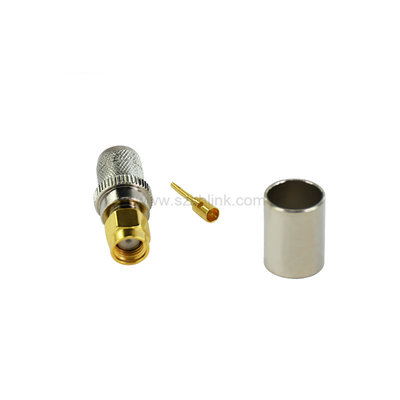 RF coaxial RP SMA male connector for LMR200 cable with gold plating