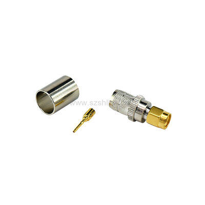RF coaxial RP SMA male connector for LMR200 cable with gold plating