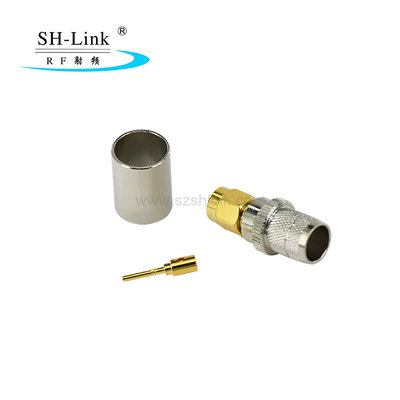 RF coaxial RP SMA male connector for LMR200 cable with gold plating