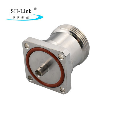 Connector 7/16 DIN female 4-hole flange solder O-ring panel mount，waterproof IP67
