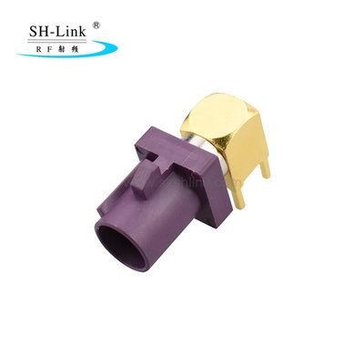 Fakra D code SMB Plug PCB mount right angled Male connector Purple for GSM,GPS systems