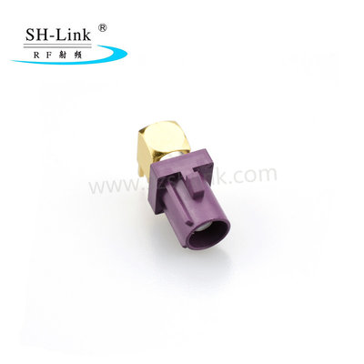 Fakra D code SMB Plug PCB mount right angled Male connector Purple for GSM,GPS systems