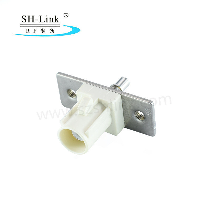 Fakra SMB Code B Male Plug with 2 Holes Flange Panel Mount for 1.37 RG178 cable