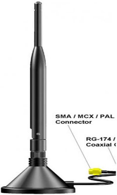 RP - SMA Male Magnetic TV Antenna 3.0Kg Pull Test  For 5.8GHz Wlan System