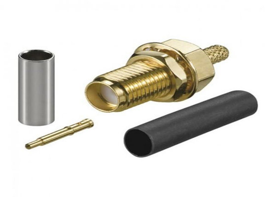 Commercial Female Bulkhead Connector , 1.13mm Cable SMA Coax Connector