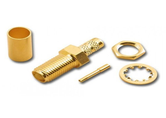 Commercial Female Bulkhead Connector , 1.13mm Cable SMA Coax Connector