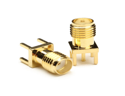 Welding Base SMA RF Connector Female Plug With PTFE / TPX  Insulator