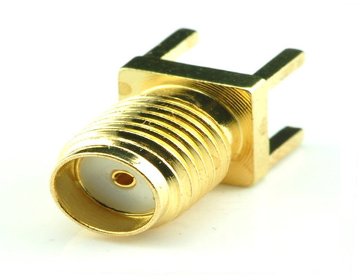 Welding Base SMA RF Connector Female Plug With PTFE / TPX  Insulator