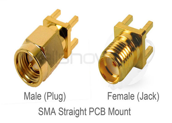 Welding Base SMA RF Connector Female Plug With PTFE / TPX  Insulator