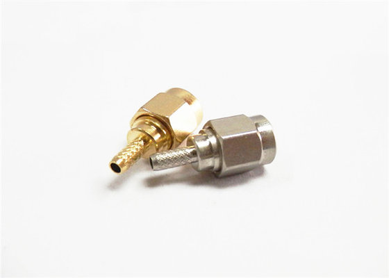 SMA RF Connector Male Type / SMA Coax Connectors Crimp for RG178 Cable