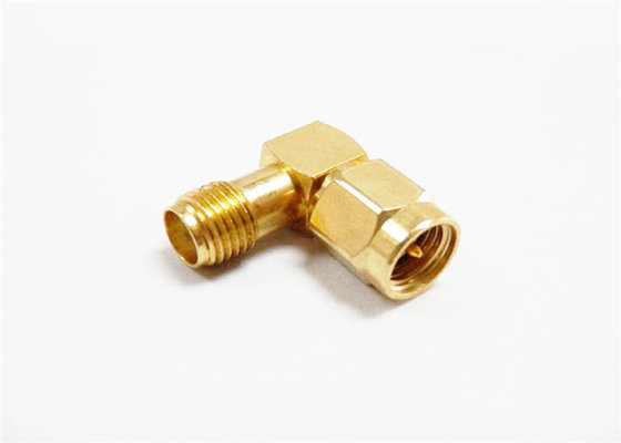 90 Degree Cable TV Connector Copper SMA Male To SMA Female Adapter