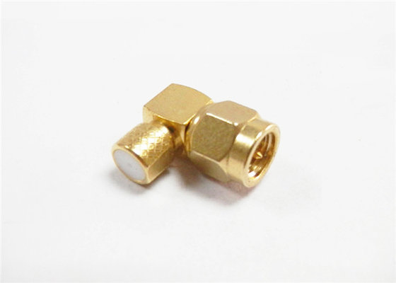 90 Degree Cable TV Connector Copper SMA Male To SMA Female Adapter