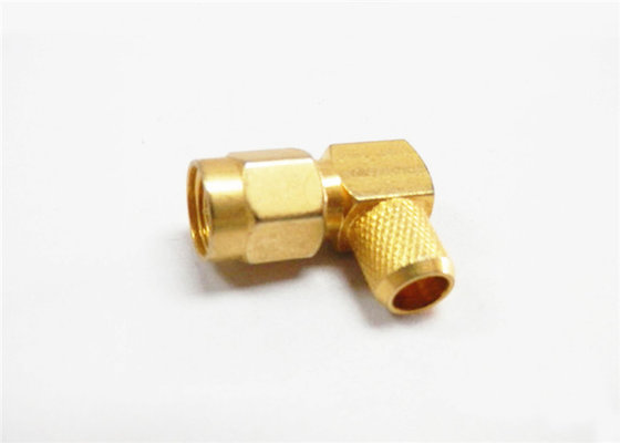 90 Degree Cable TV Connector Copper SMA Male To SMA Female Adapter