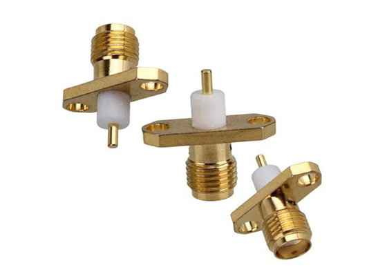2 Hole Panel Mount SMA RF Connector Flange Female Jack Plug With Solder Cup