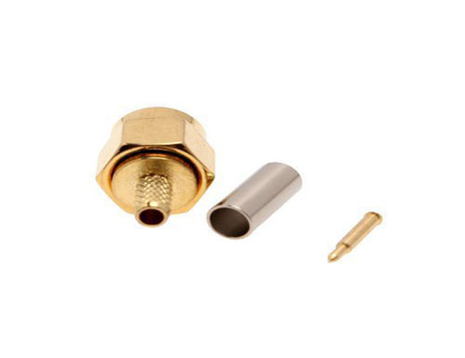 Waterproof SMA Connector RF Male Plug Straight Crimp On Coax Connectors Gold Plated
