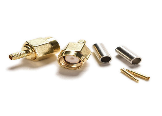 SMA Male Plug RF Coaxial Connector Straight Crimp On Coax Connectors For RG174