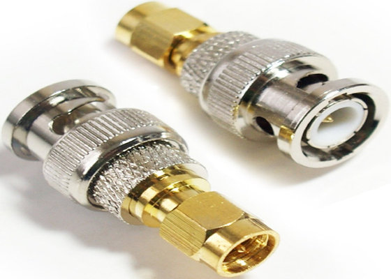 Coaxial RF Aerial Connector SMA Male To BNC Male Adapter With Nickel Plating