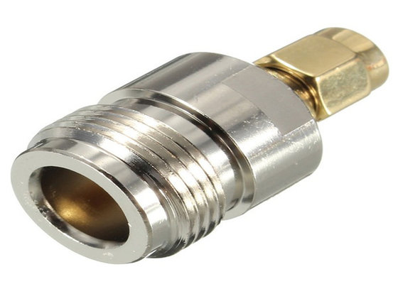 Brass RF Antenna Connector Straight F Male To SMA Female Adapter