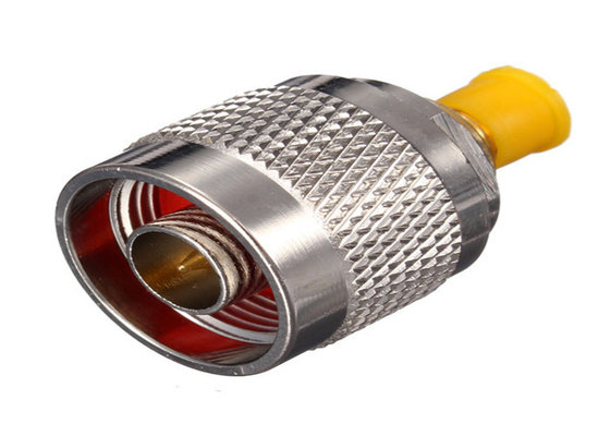 Brass RF Antenna Connector Straight F Male To SMA Female Adapter