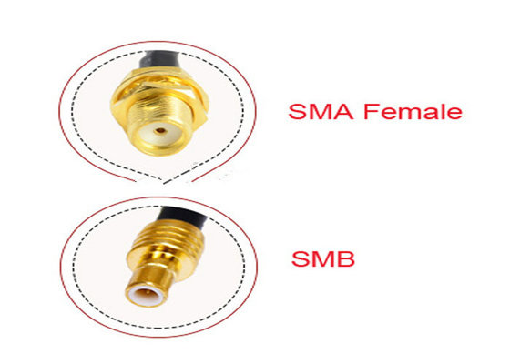 Weatherproof SMB Coax Connector , SMB Male To SMA Female SMB Antenna Connector