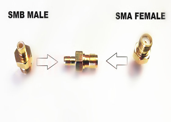 Weatherproof SMB Coax Connector , SMB Male To SMA Female SMB Antenna Connector
