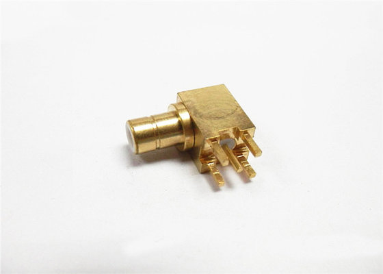 Male Plug SMB RF Connector PCB Mount Board , Gold Plated RF Coaxial Connector
