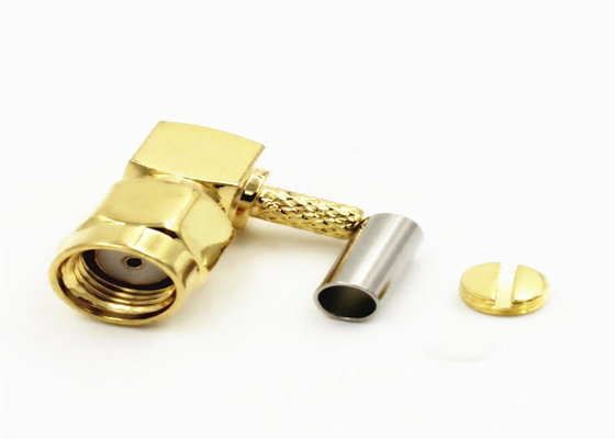 Gold Plated SMB Plug Connector Right Angle 90 Degree Socket Adapter For RG316 Cable