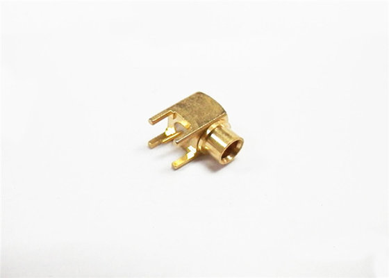 Micro - Miniature MMCX PCB Connector , Right Angle Aerial Connector RF Coaxial