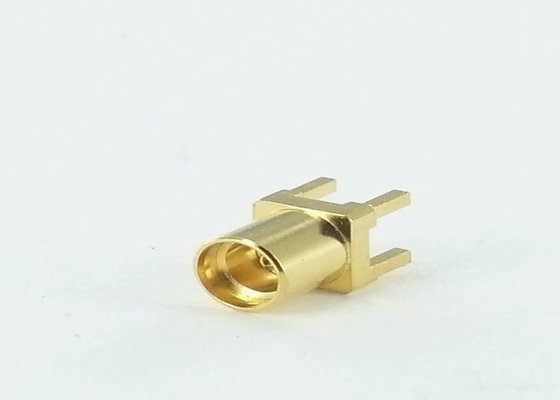 Jack MMCX Female Connector Right Angle Brass - Au Plating With PTFE Insulator