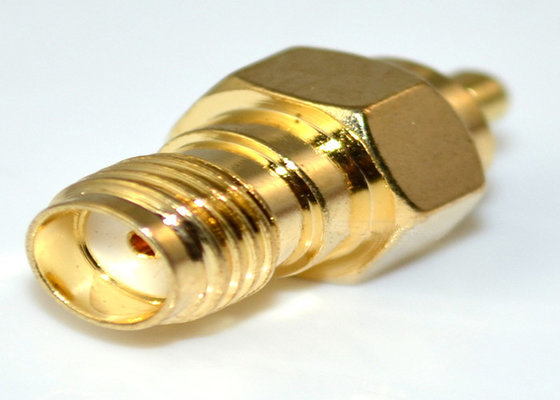 Brass MMCX RF Connector RF Coax Cable SMA Female To MMCX Male Adapter
