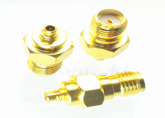 Brass MMCX RF Connector RF Coax Cable SMA Female To MMCX Male Adapter